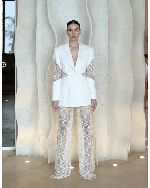 Maet Studio Vale White Blazer | Lyst