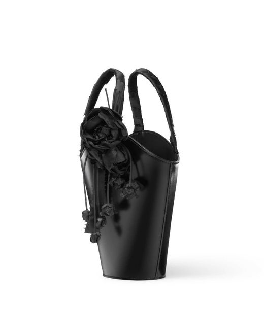 Natalie Dennis Iconic Infinity Handbag With Black Romantic Flower | Lyst