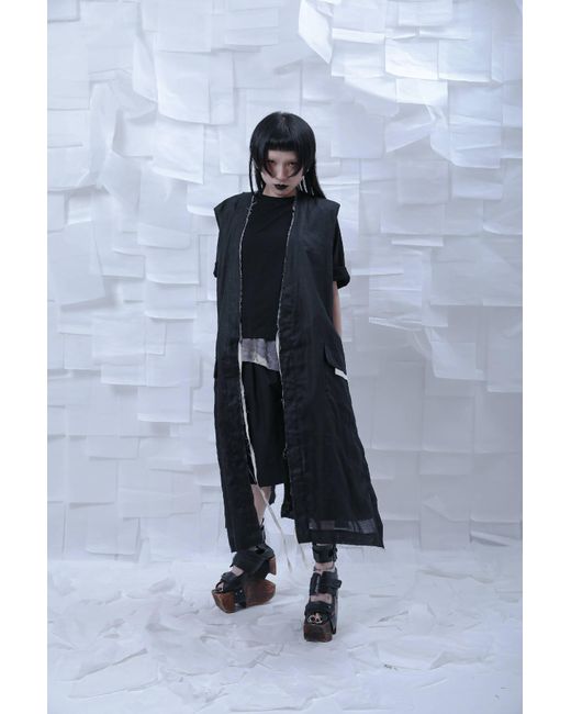 Yeung Chin Raw Edge Vest Jacket in Blue | Lyst