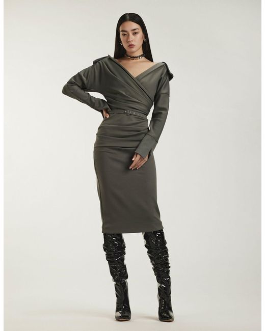 ALINA CERNĂTESCU Kayo Dress Ash Grey | Lyst