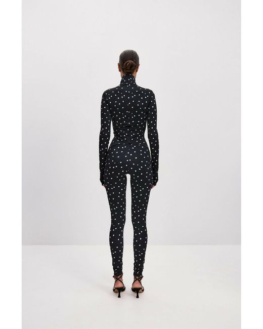 Monosuit Dots Black High Neck Suit in White | Lyst