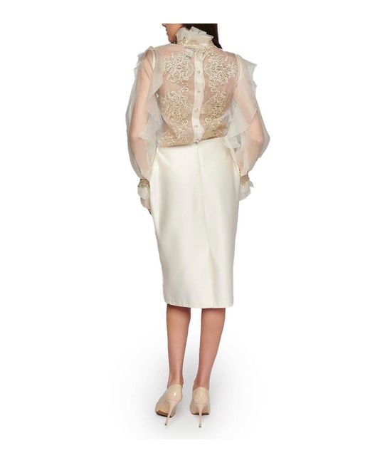 MAISON SOPHY G 1994-skirt-w Silk And Satin Skirt With Front Bow in ...