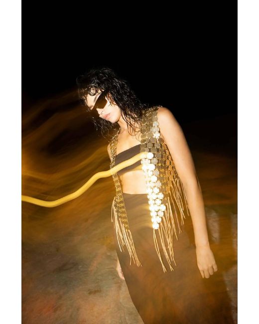 Isabel Moore Neve Vest Gold in Black | Lyst