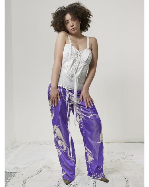 Sydney Pimbley Ltd. White Corset Top in Purple | Lyst