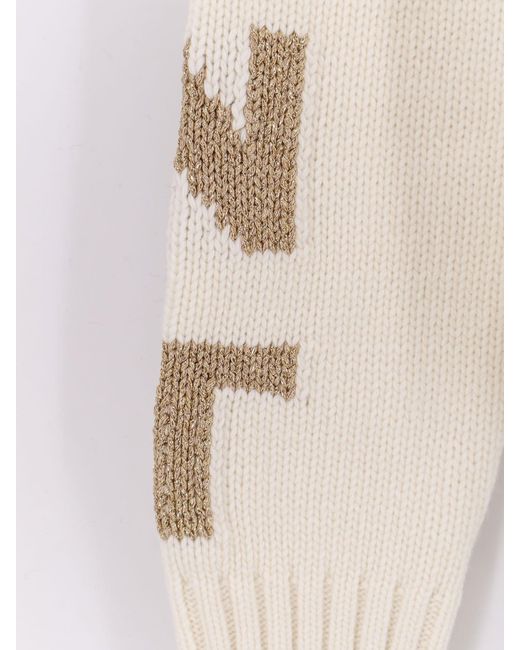 Mc2 Saint Barth Malmo Wool Blend Cable Knit Sweater in White | Lyst UK