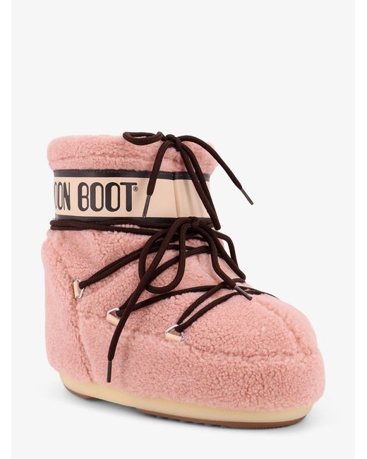 Moon Boot Mb Icon Low Faux Fur Boots in Pink | Lyst UK