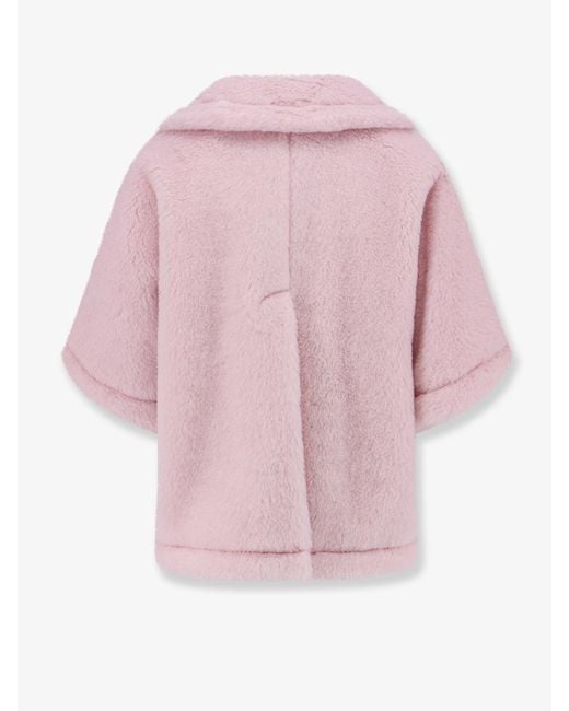 Max Mara Mxacorvino1 Alpaca And Virgin Wool Fur Cape in Pink | Lyst UK