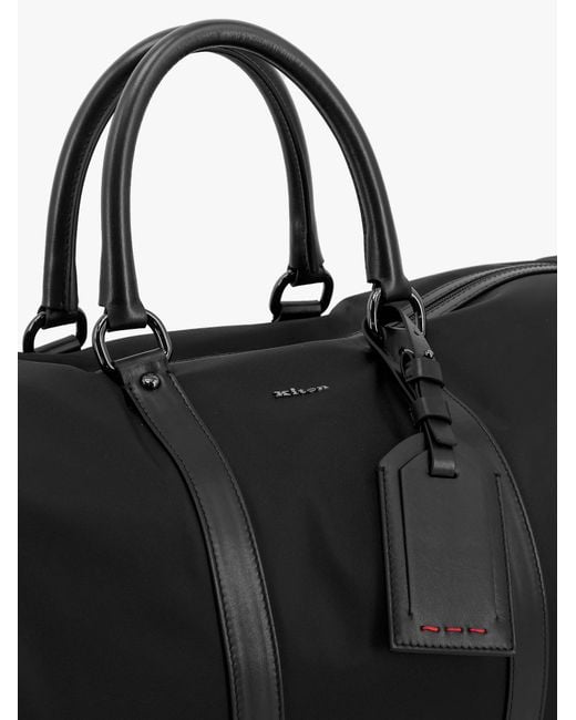 Kiton Nylon Duffel Bag With Leather Inserts in Black for Men | Lyst