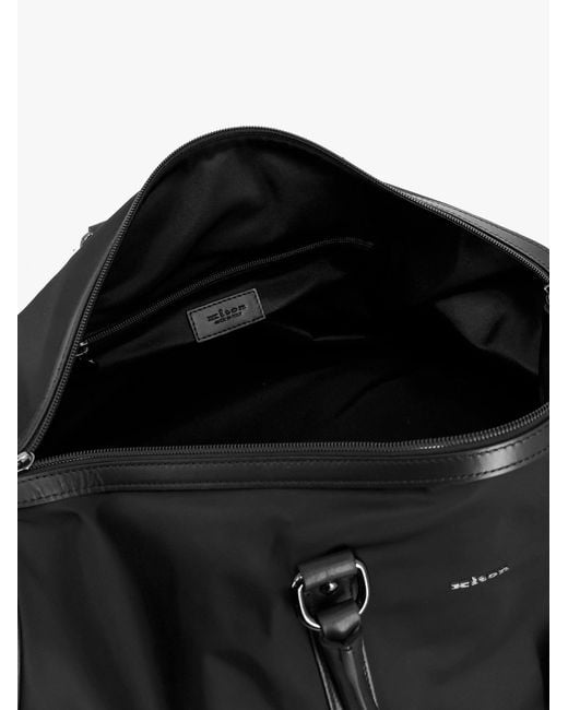 Kiton Nylon Duffel Bag With Leather Inserts in Black for Men | Lyst