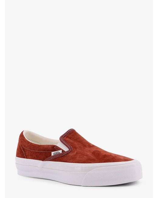 Vans Lx Classic Slip-On 98 Low-Top Suede Sneakers in Red for Men | Lyst UK