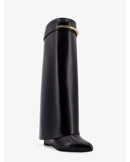 Givenchy Shark Leather Boots in Black | Lyst UK