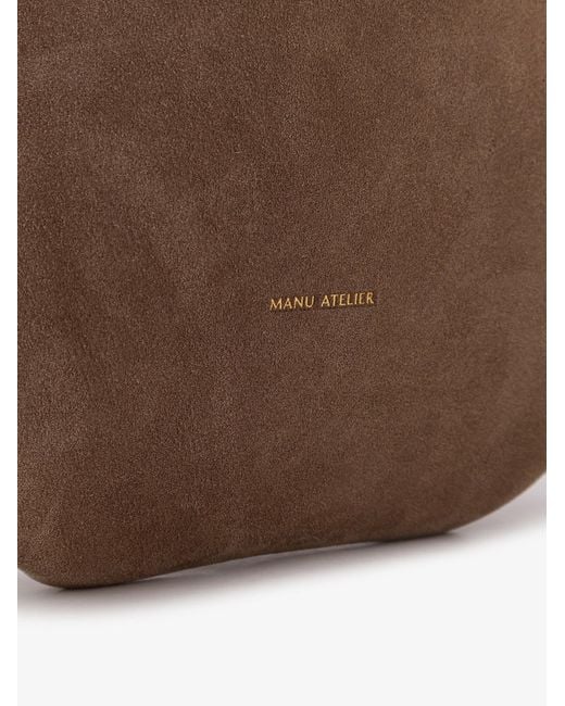 MANU Atelier Mini Tote Du Jour Suede Shoulder Bag in Brown | Lyst
