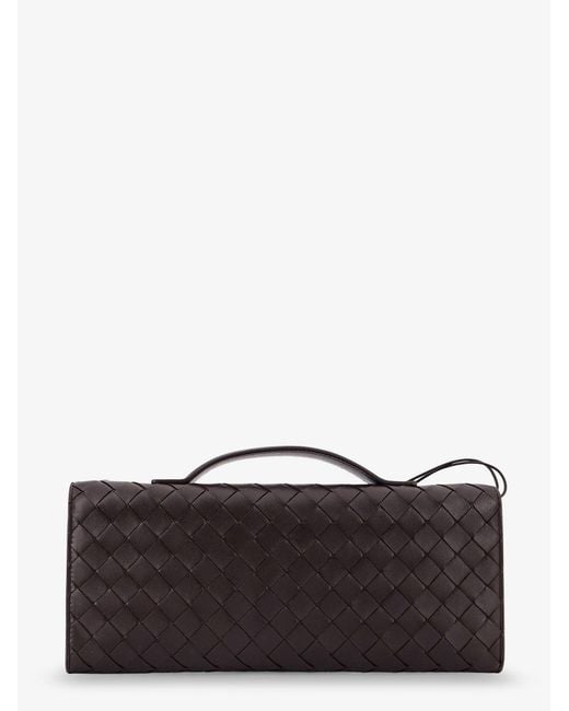 Bottega Veneta Andiamo Leather Clutch With Intrecciato Motif in White ...