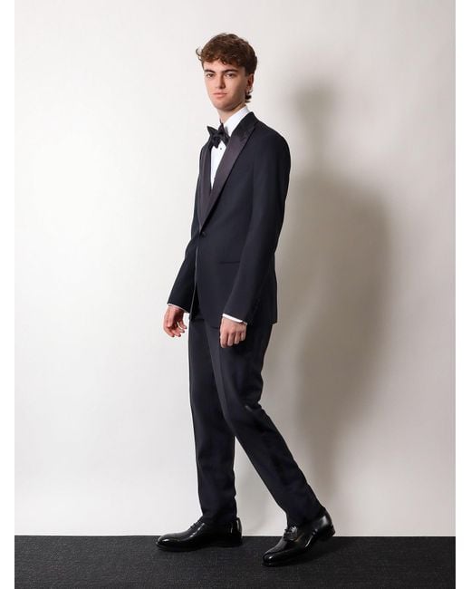 Giorgio Armani Icon Virgin Wool Tuxedo in Blue for Men | Lyst UK