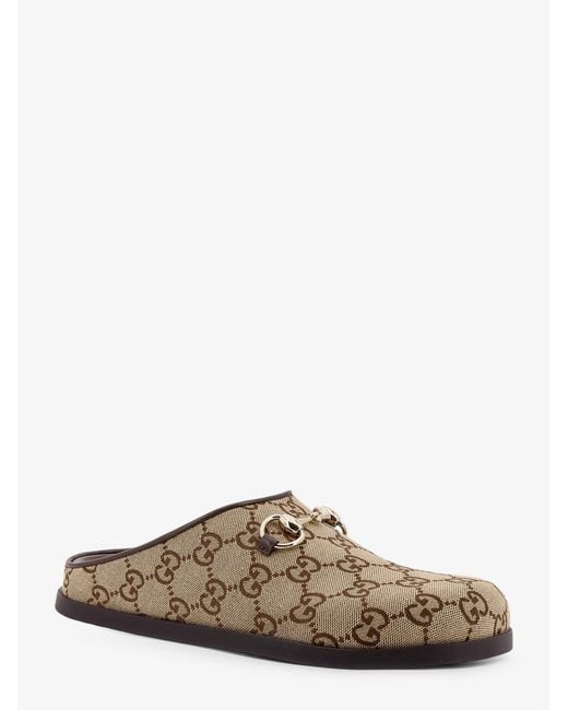 Gucci Gg Fabric Sabot in Brown | Lyst UK