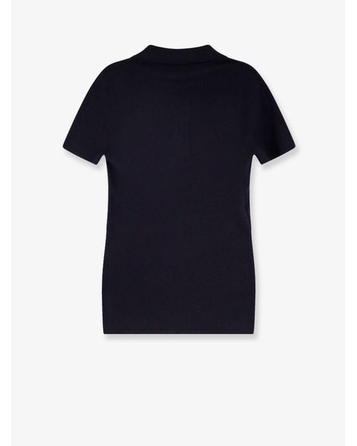 Max Mara Albero Virgin Wool Polo Shirt in Blue | Lyst UK