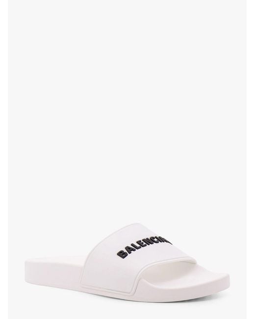 Balenciaga Slide in White | Lyst