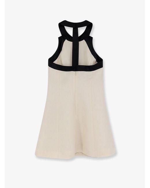 Valentino Mini Dress With Bow Detail in Natural | Lyst UK