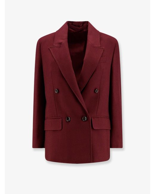 Stella Maxwell X Marella Double-Breasted Wool Blend Blazer in Purple ...