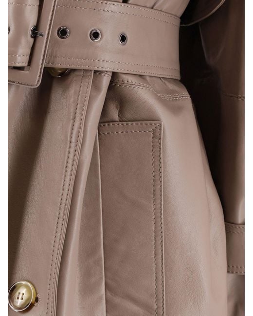 Stella Maxwell X Marella First Class Leather Trench With Padding in ...