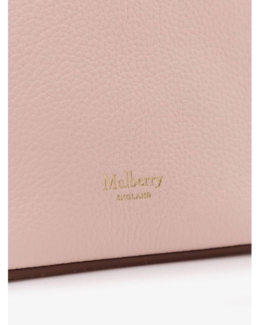 Mulberry Leather Bucket Bag With Logo in Pink | Lyst