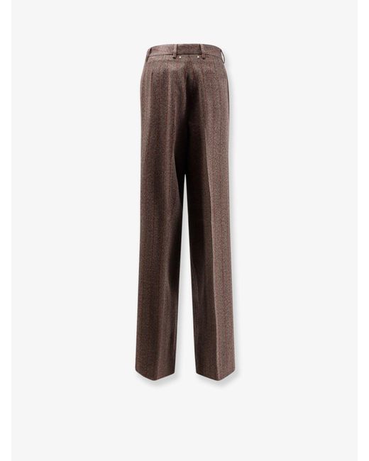 Golden Goose Naomi Virgin Wool Trousers in Brown | Lyst UK