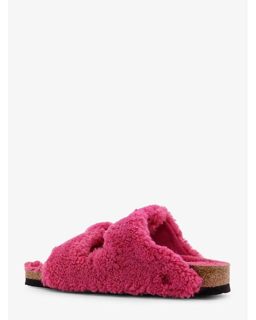 Birkenstock Arizona Big Buckle Teddy River Teddy Sandals in Pink | Lyst