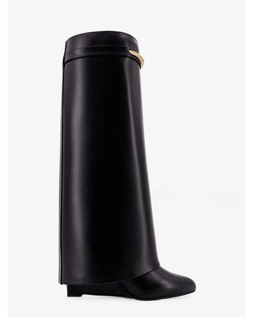 Givenchy Shark Leather Boots in Black | Lyst UK