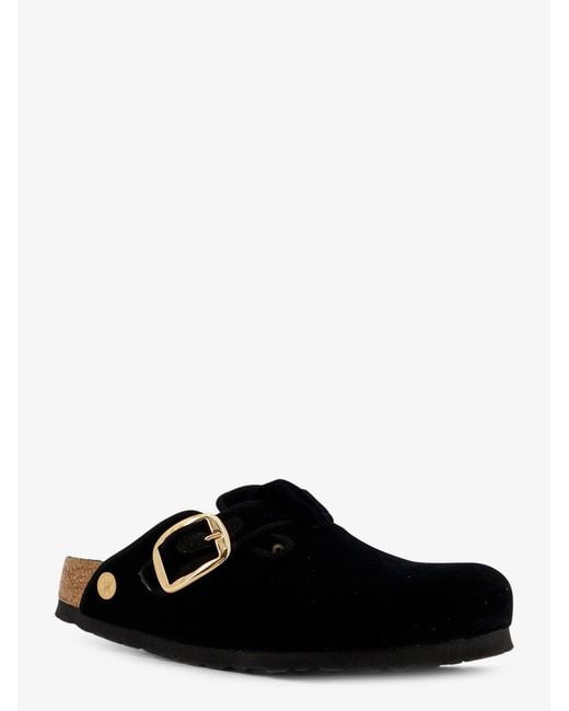 Birkenstock Boston Big Buckle Piping Rivet Logo Mule in Black | Lyst UK