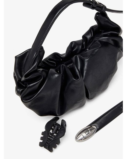 DIESEL Grab-D Hobo S Pu Shoulder Bag in Black | Lyst UK