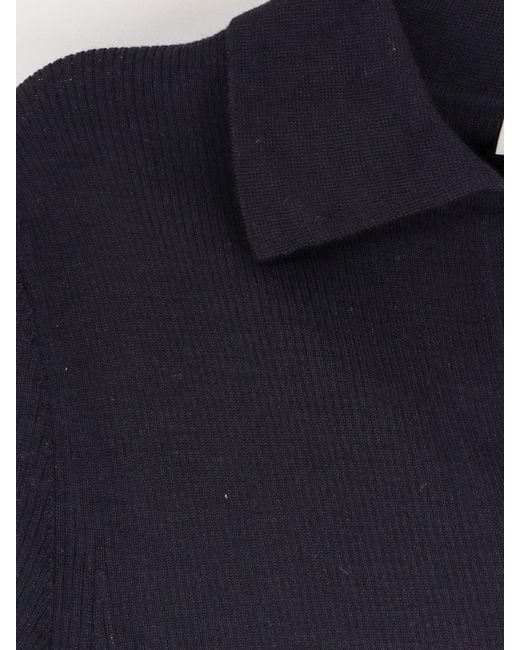 Max Mara Albero Virgin Wool Polo Shirt in Blue | Lyst UK