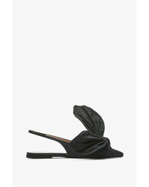 N°21 Bow-detail Slingback Ballet Pumps in Black | Lyst