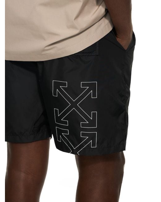 Off-White c/o Virgil Abloh Outline Arrow Surfer Swimshor in Natural for ...