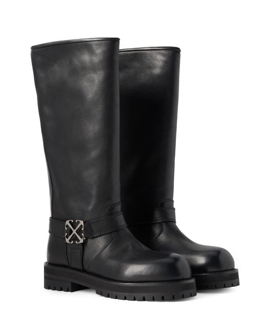 Off-White c/o Virgil Abloh Off Track High Boots in Black | Lyst