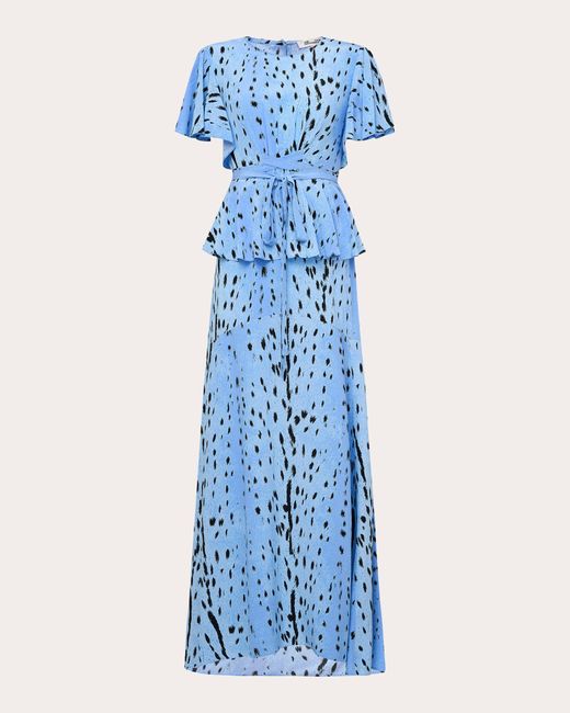 Diane von Furstenberg Levana Printed Tie-Front Peplum Maxi Dress in ...
