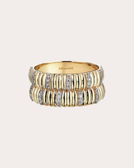 Sim and Roz Movement 14K Diamond Double-Band Ring in White | Lyst