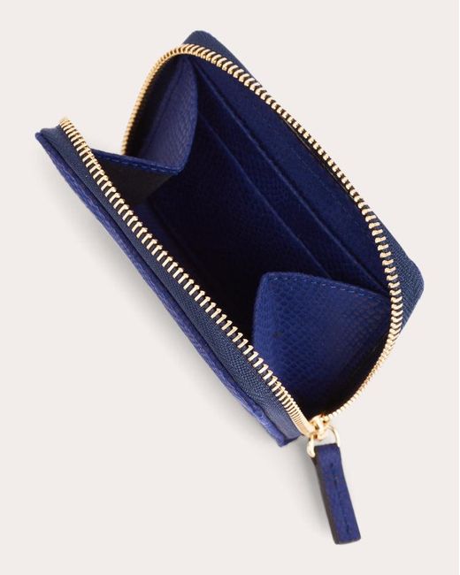 Sambar Embossed Faux-Leather Zip Wallet in Blue | Lyst
