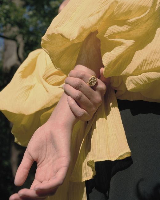 Maria Black Maria Rock 18K-Plated Signet Ring in Metallic | Lyst