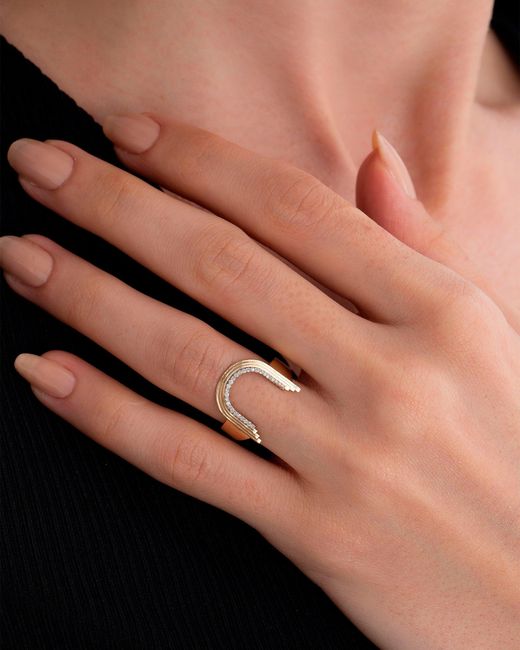 Her Story Arches 14K Diamond Ring in Natural | Lyst