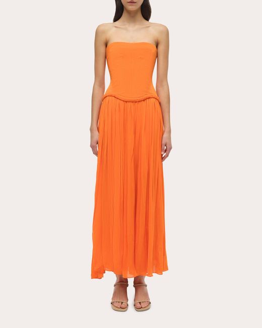 Jonathan Simkhai Adalys Sheer Jersey Combo Strapless Bustier Dress in ...