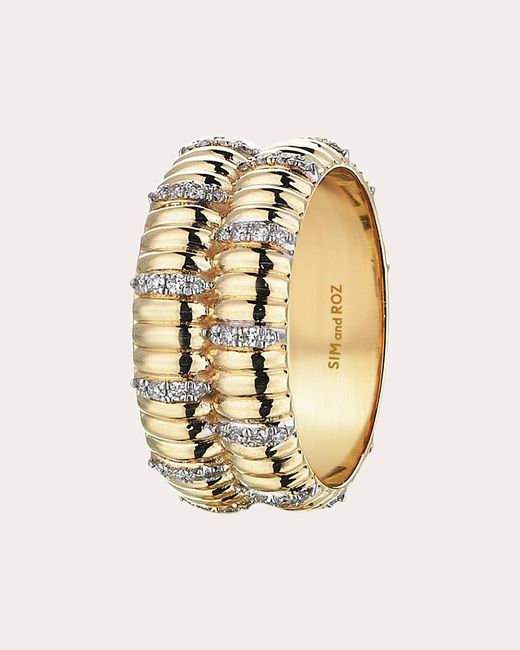 Sim and Roz Movement 14K Diamond Double-Band Ring in White | Lyst