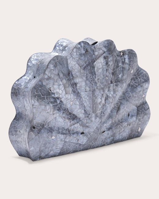 Emm Kuo Loulou Mother Of Pearl Shell Clutch in Blue | Lyst