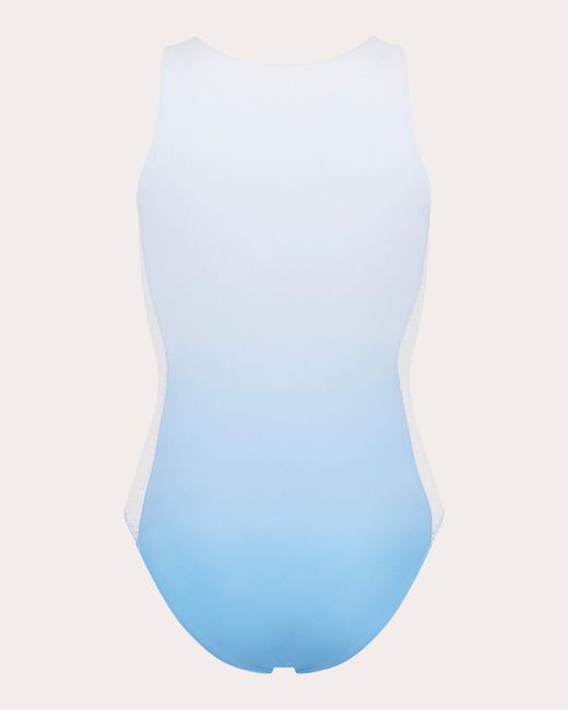 Let's Swim Ombré Zip-Front Swimsuit in Blue | Lyst