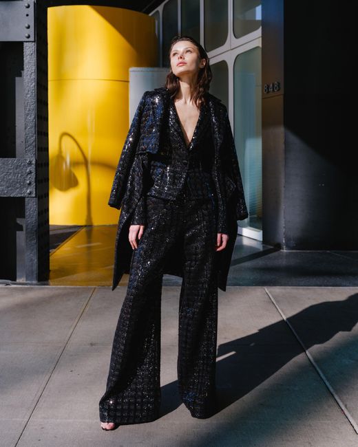 Cavanagh Baker Taylor Sequin-Embellished Pants in Black | Lyst