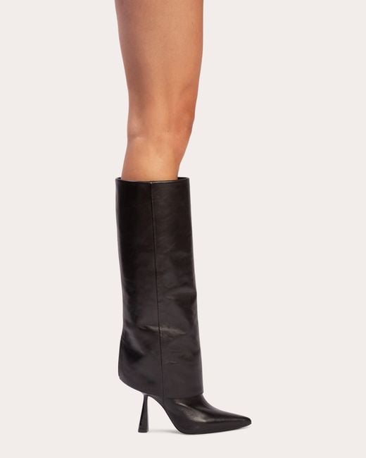 Black Suede Studio Suede Studio Martine 100 Folded Leather Knee-High ...