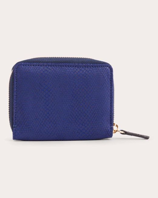 Sambar Embossed Faux-Leather Zip Wallet in Blue | Lyst