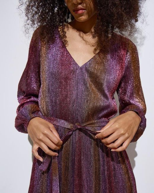 Oliver Bonas Ombre Metallic Mini Dress in Red | Lyst