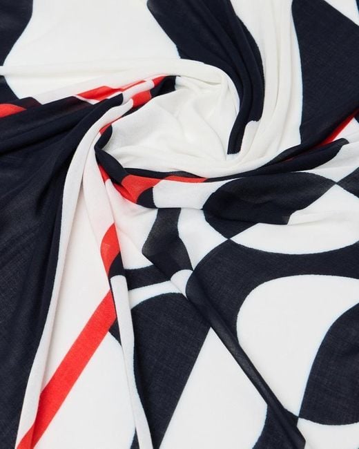 Oliver Bonas Monochrome Sun & Moon Color Pop Lightweight Scarf in White ...