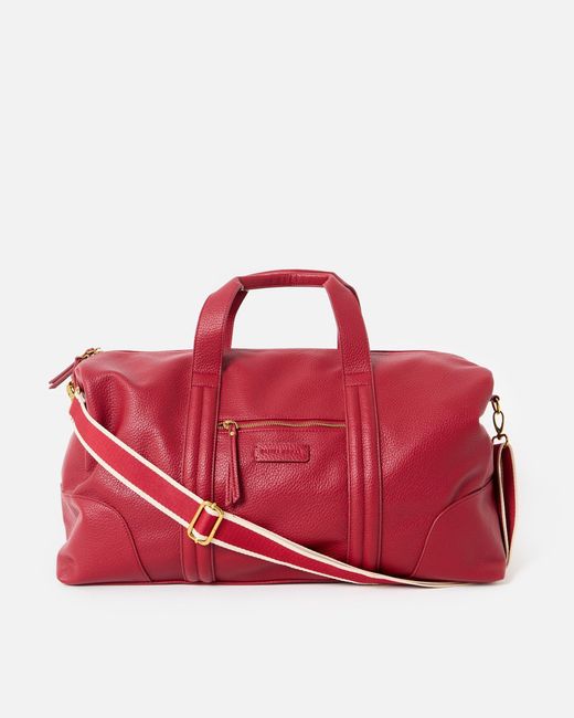 Oliver Bonas Hattie Cherry Weekend Bag in Red | Lyst UK