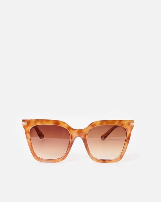Oliver Bonas Amber Faux Tortoiseshell Square Cat Eye Sunglasses in Pink ...